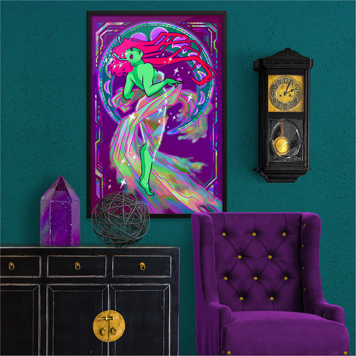 "Dance" (Mucha redraw) print – Kelly Knowles Art